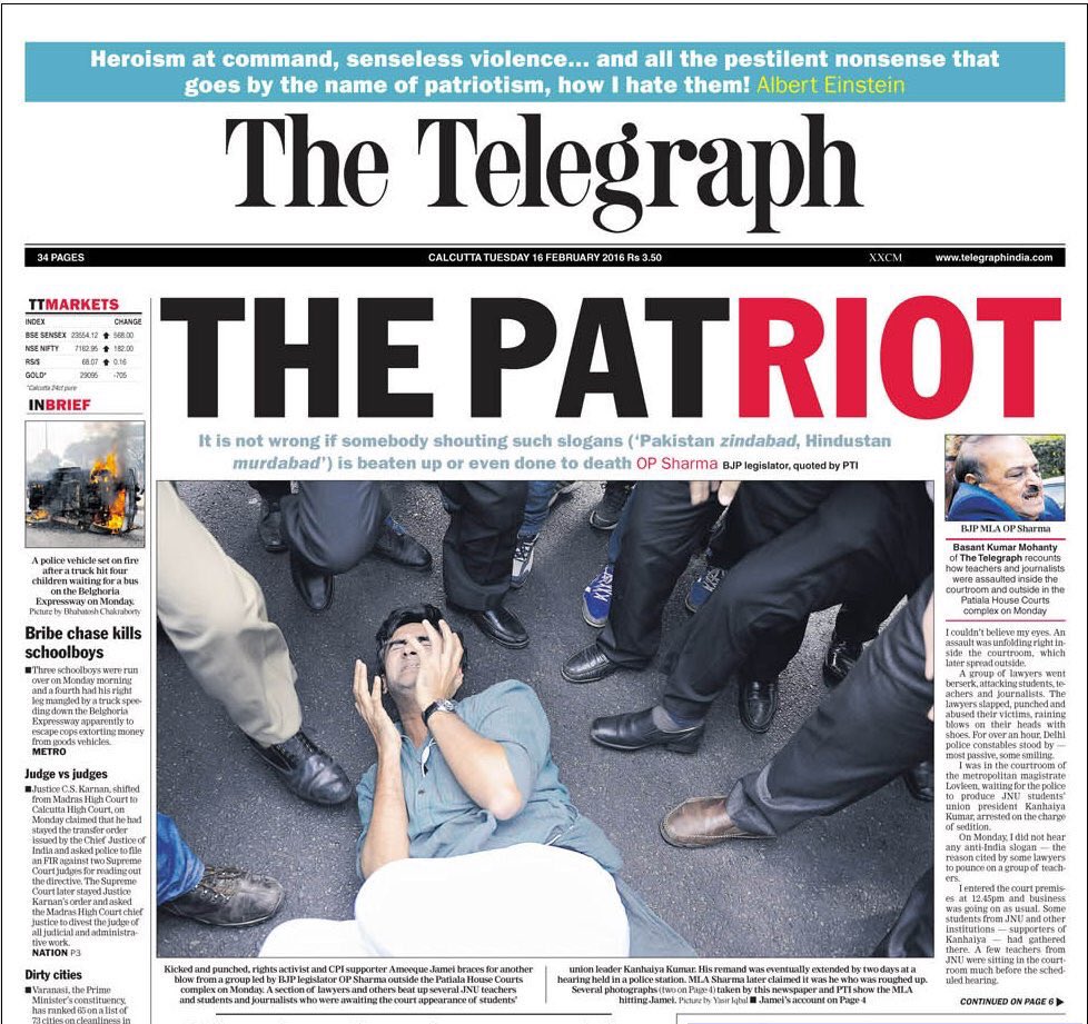 Telegraph's front page. : r/IndianLeft