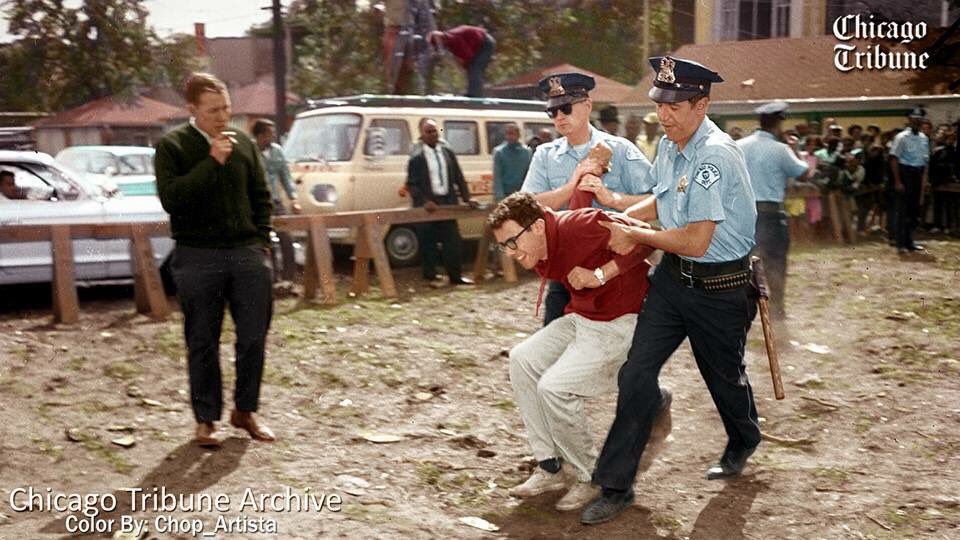 Colorized photo of Bernie Sanders' 1963 arrest at a Civil Rights ...