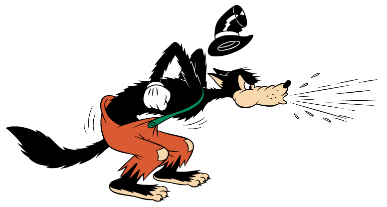 Wolf Blowing House Down