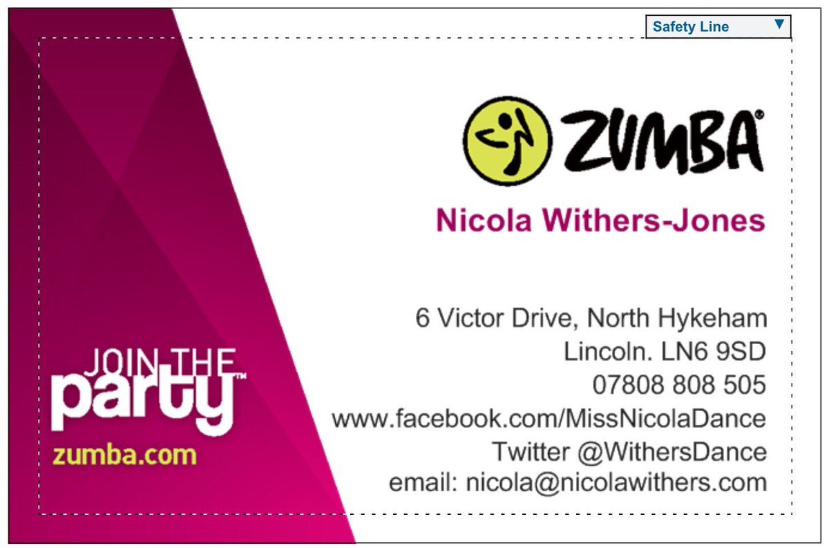Zumba Business Cards