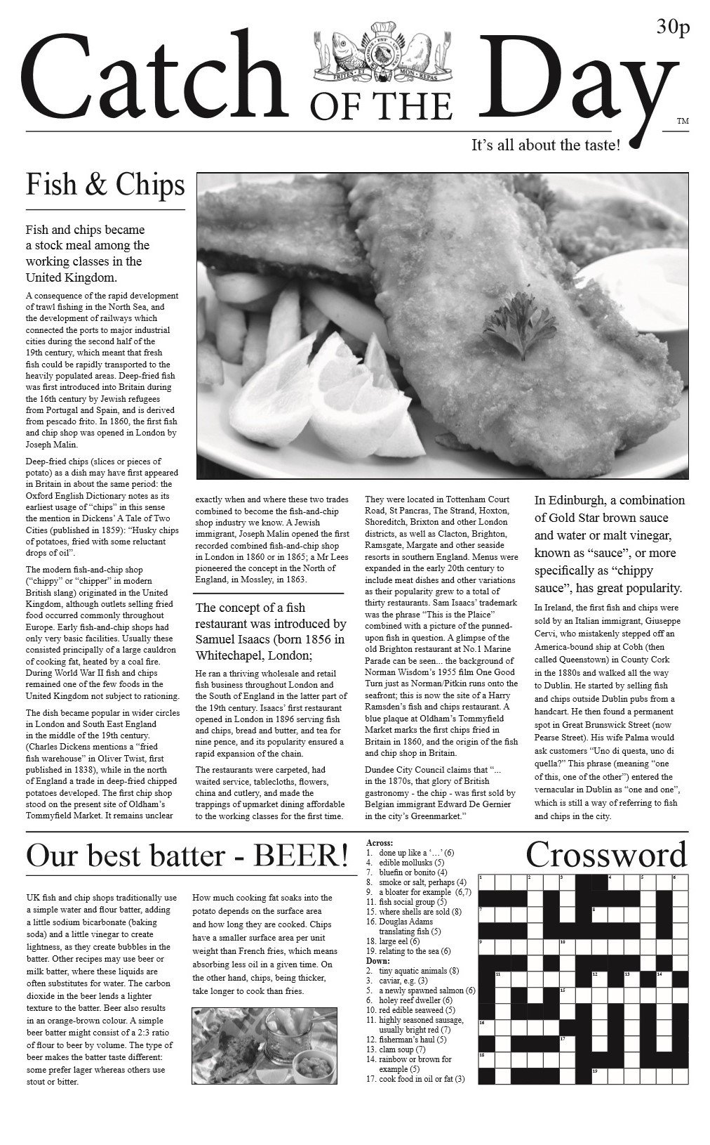 Fish And Chips In Newspaper