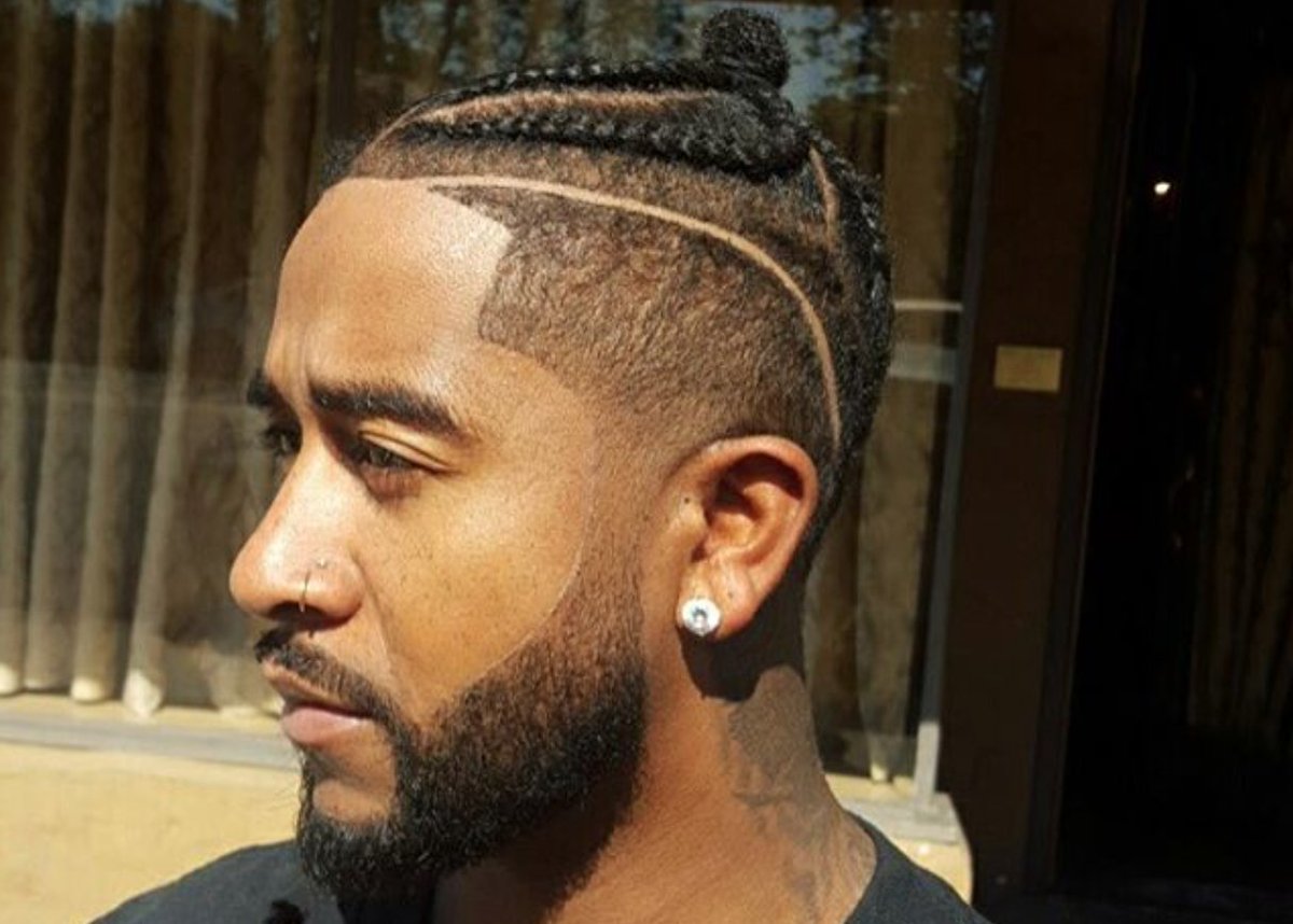 -really- feeling @1omarion's mini man bun cornrows - scoopnest.com