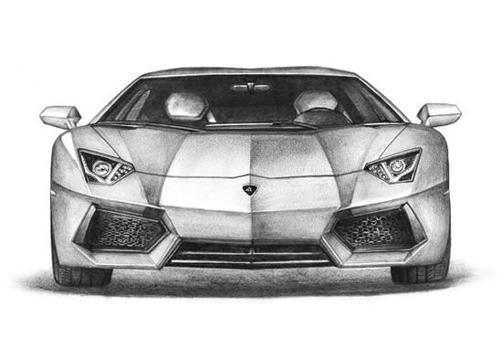 Lamborghini Aventador Drawing Front