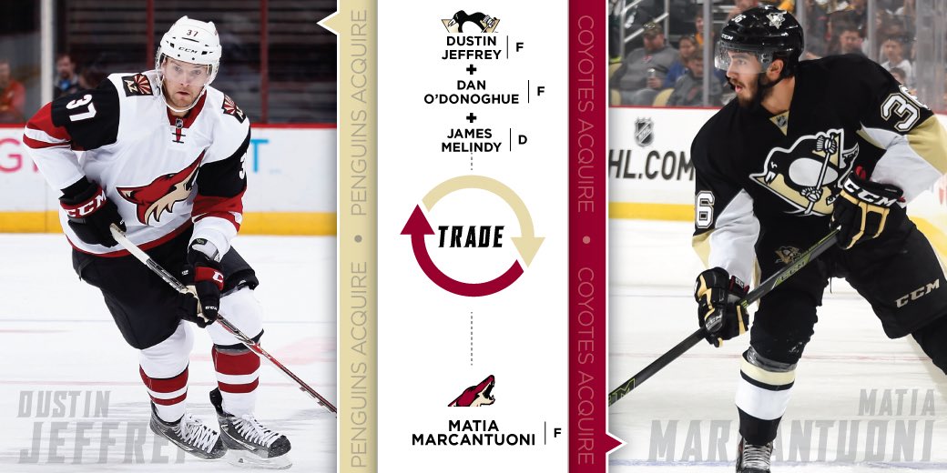 The #Pens acquire forwards Dustin Jeffrey & Dan O’Donoghue & D-man ...