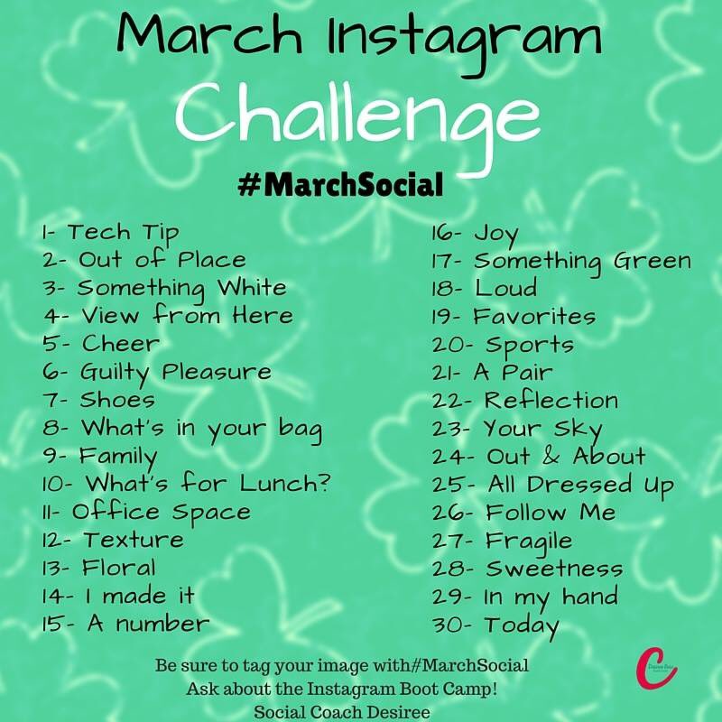 March Photo Challenge Instagram