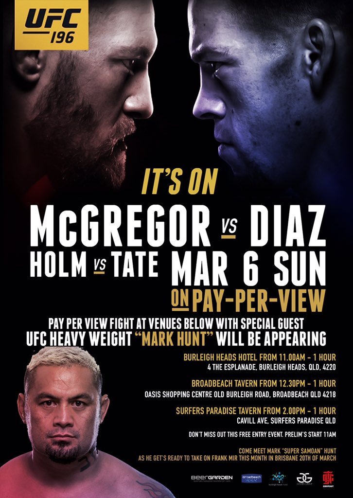 Anyone in Northern NSW/Gold Coast watching UFC 196? : r/MMA