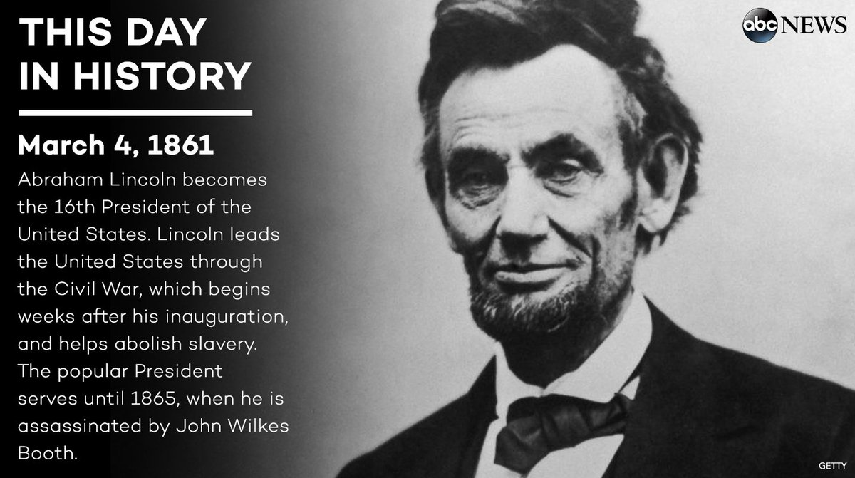 On this day 155 years ago, Abraham Lincoln became the 16th president of ...