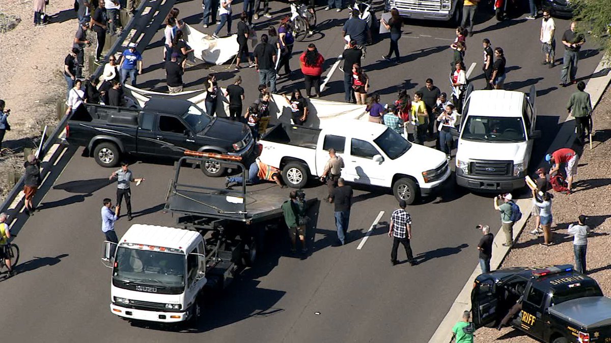 Jeep Plows Into Protesters in Fountain Hills [Protesters Blocking Trump ...
