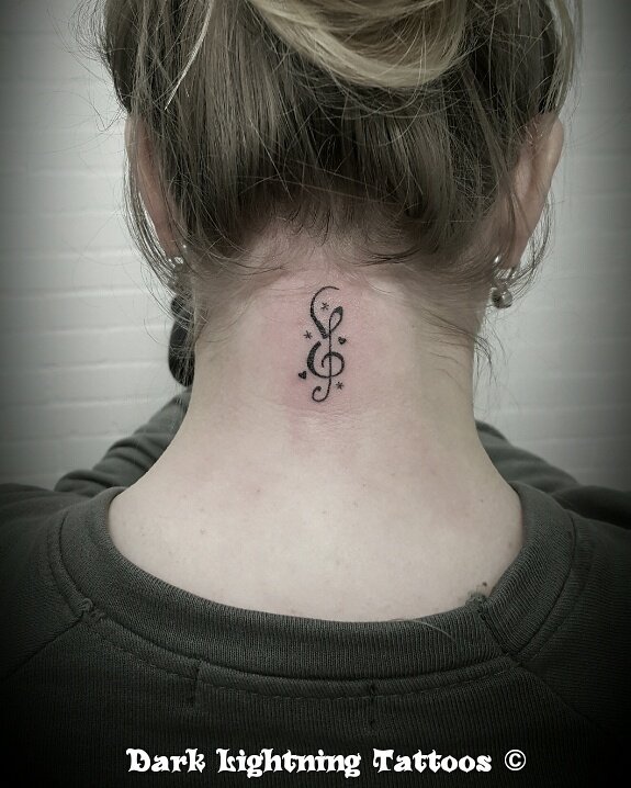 Music Tattoo On Neck