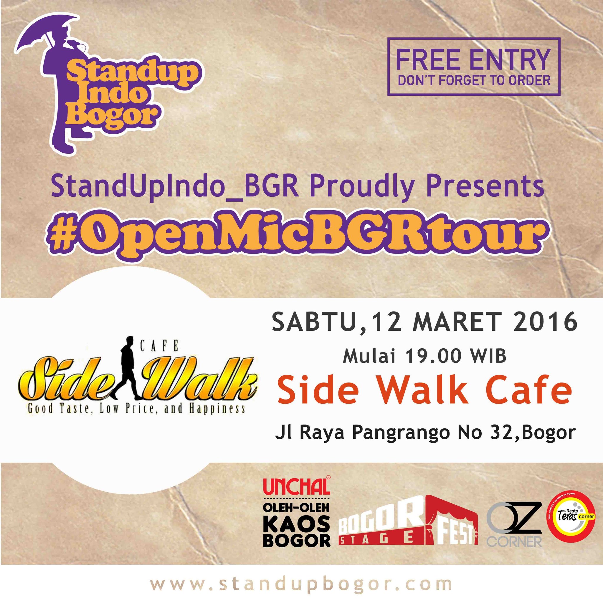 Stand Up Indo Bogor on Twitter: "malam minggu besok #OpenMicBGRtour singgah di @sidewalkcafee ...