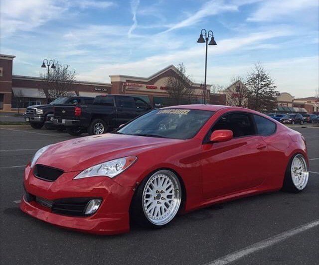 Slammed Genesis Coupe Red