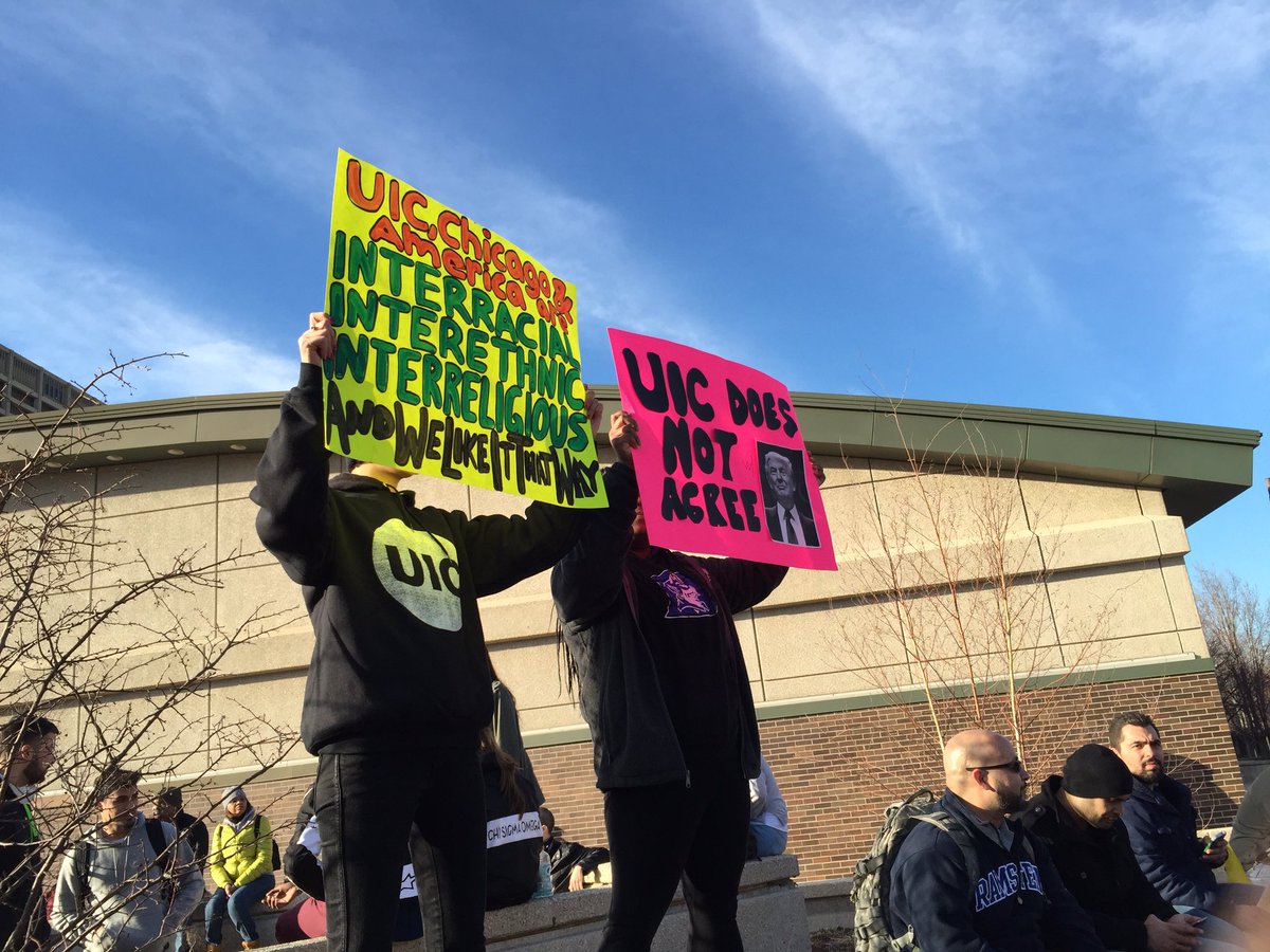 Signs from the uic trump protest rally. - scoopnest.com