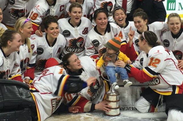 After winning the Clarkson Cup today, the Calgary Inferno took team ...
