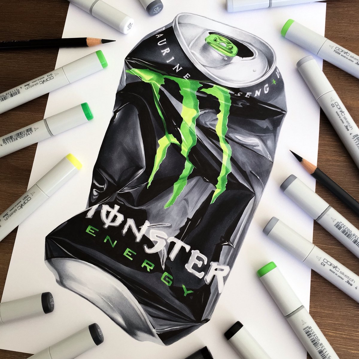 Monster Energy Drawings In Pencil