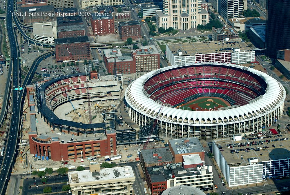 St. Louis: 2005 St. Louis throw back, Busch Stadium II w/ Busch III ...