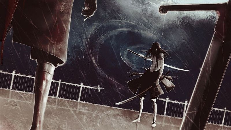 Warrior with swords in the rain https://t.co/gozoA7L044 #desktop # ...