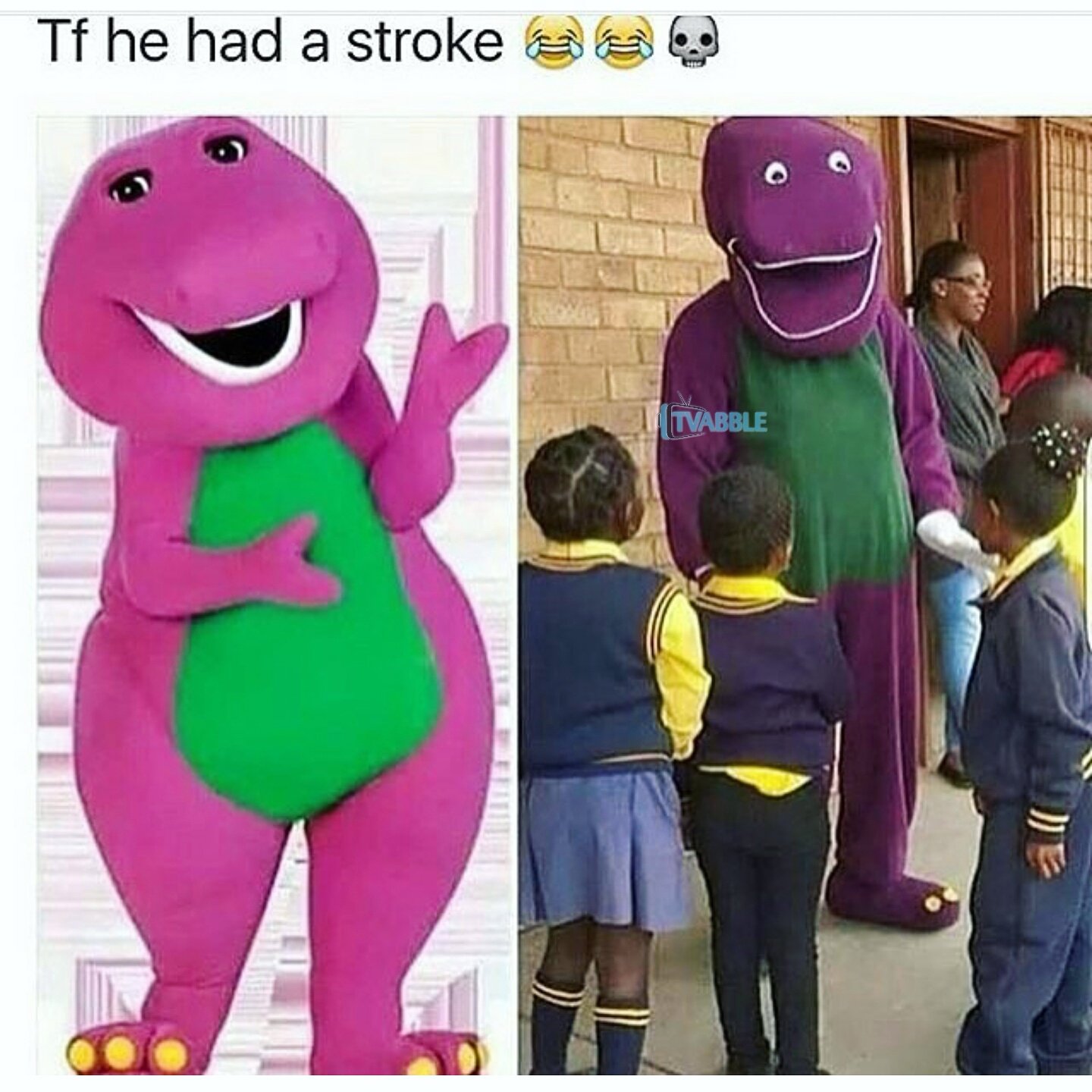 Creepy Barney Memes Godzilla Vs Evil Barney Imgflip