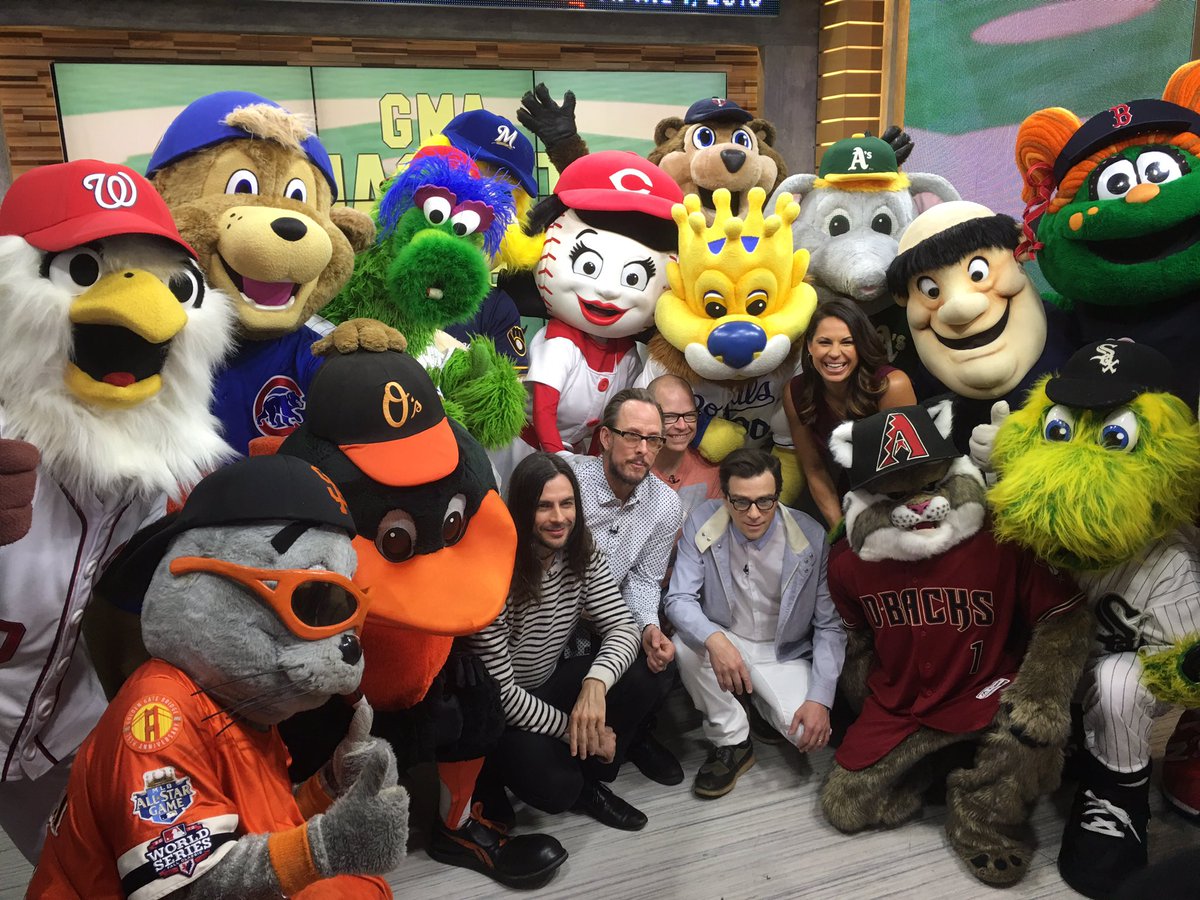 Normal Friday here with the MLB mascots and Weezer hanging out at GMA ...