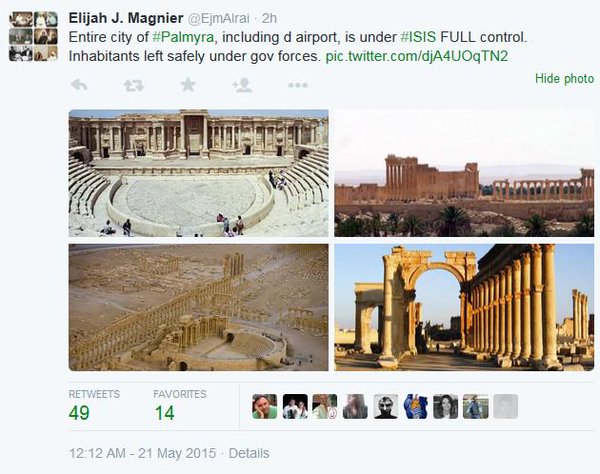 Thousands of displaced residents from Palmyra suffering in desert near ...