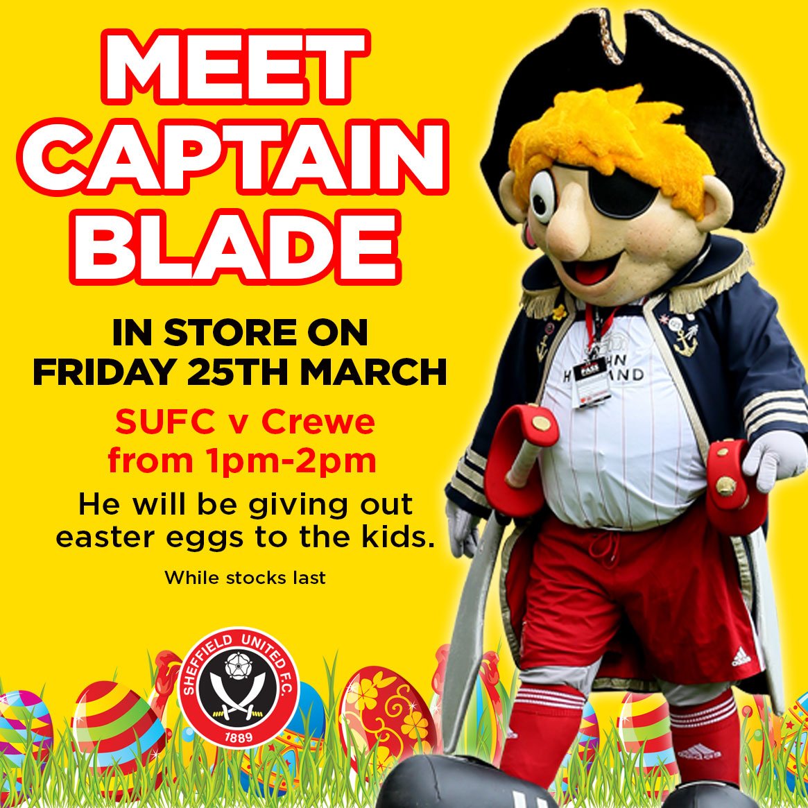 Captain Blade will be giving out Easter Eggs in the Blades Superstore ...