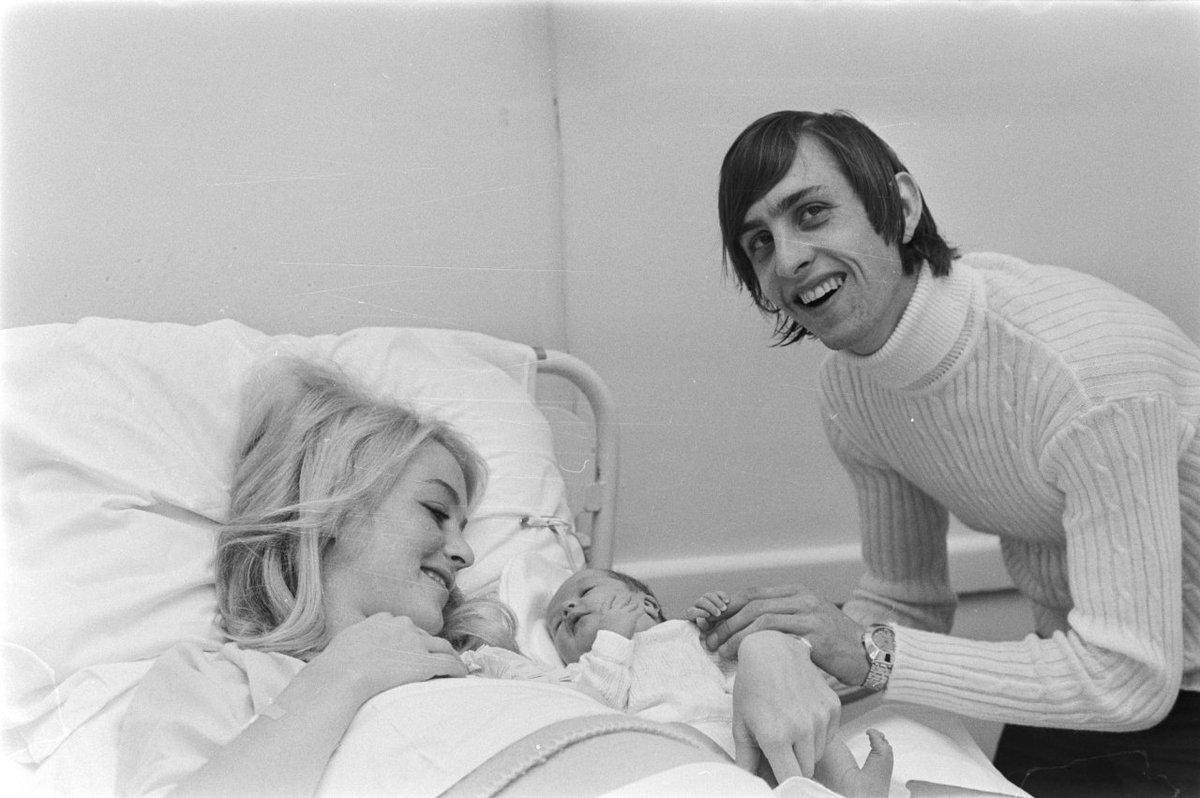 ohan Cruyff, his wife Danny and their first daughter Chantal, 17 ...