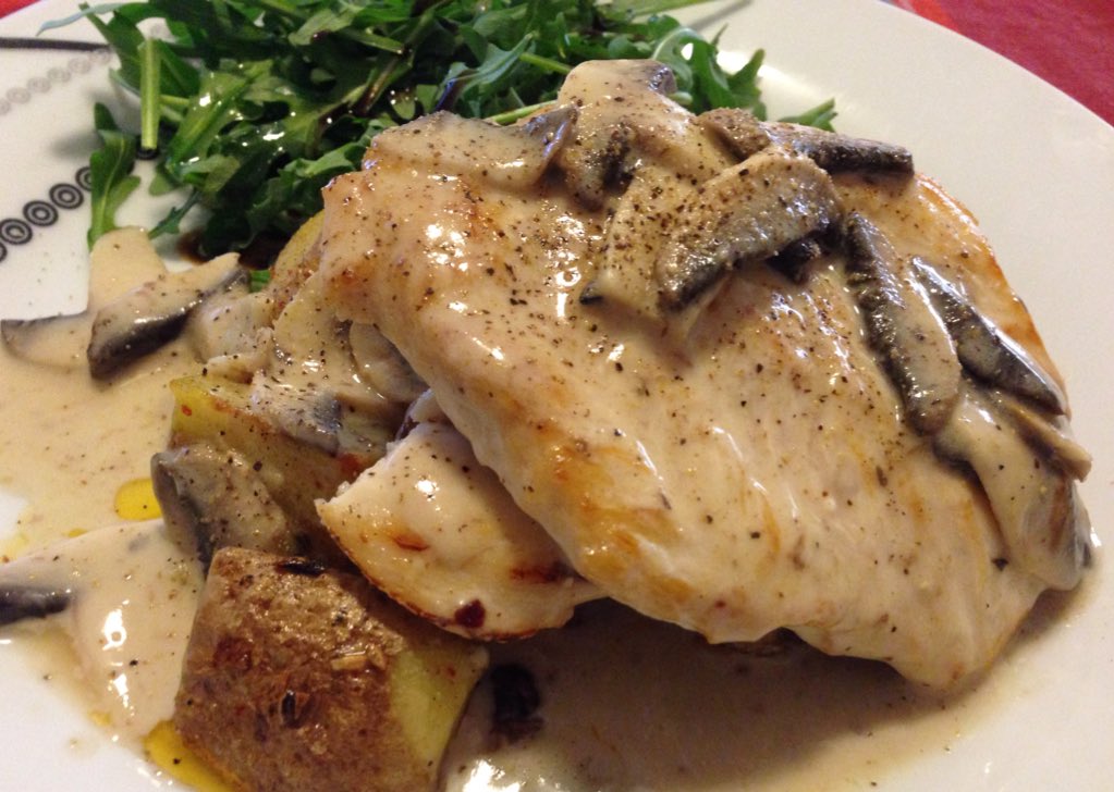 Kento Bento (illness break) on Twitter: "Kento made grilled chicken with creamy mushroom sauce ...