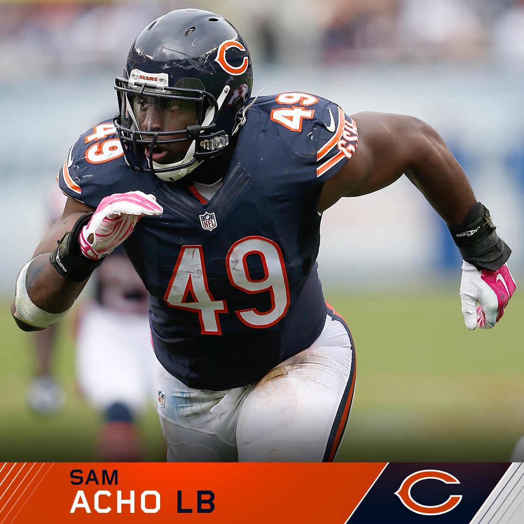 Bears have agreed to a 1-year deal with LB Sam Acho. Welcome back ...