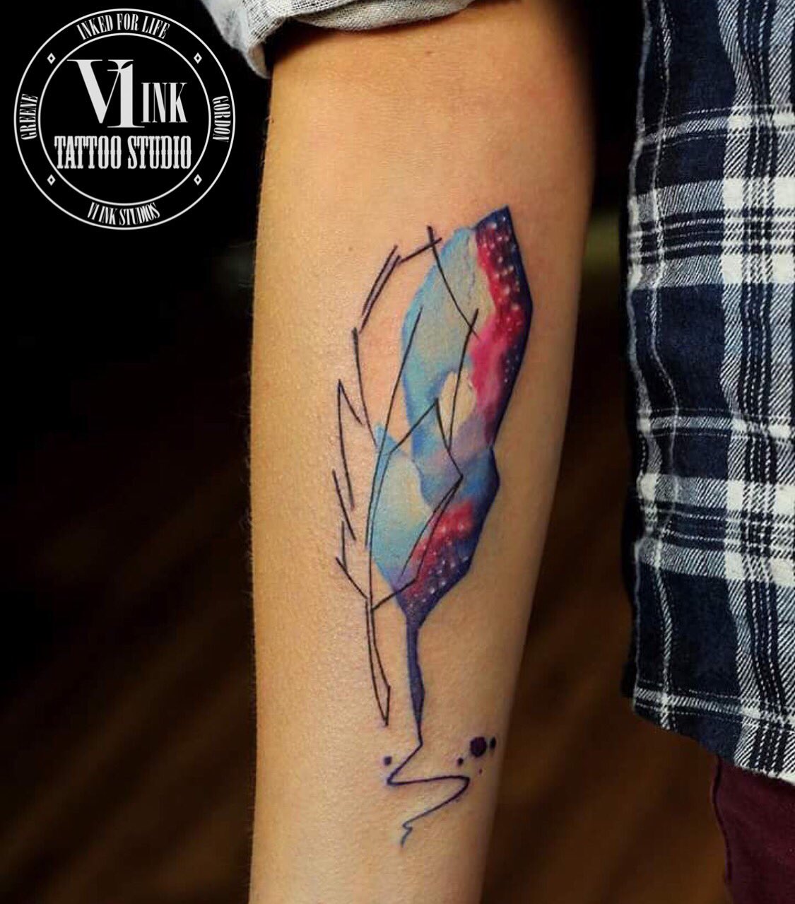Abstract Feather Tattoos