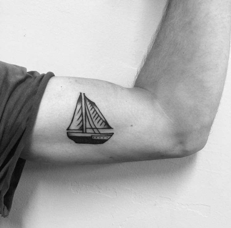 Simple Sailboat Tattoo