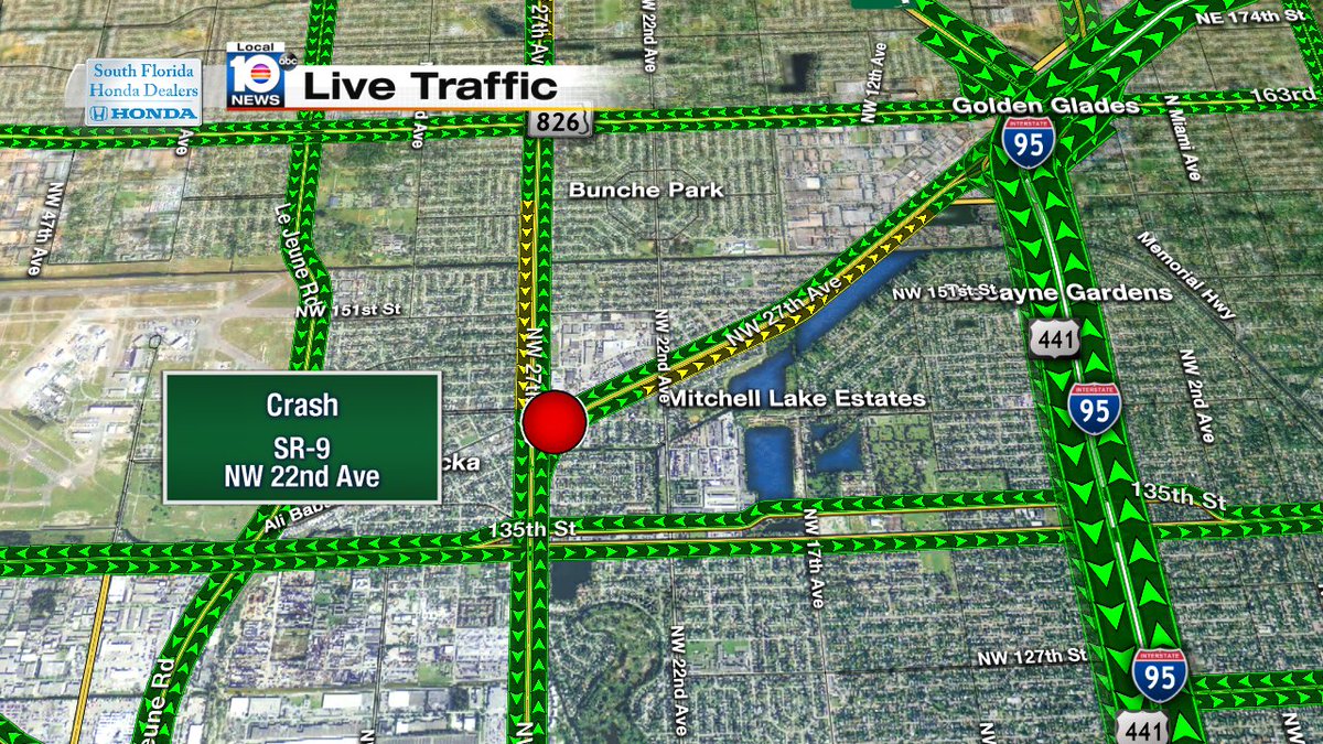 Crash on SR-9 and NW 22nd Ave TRAFFIC MIAMI | WPLG Local 10 News ...