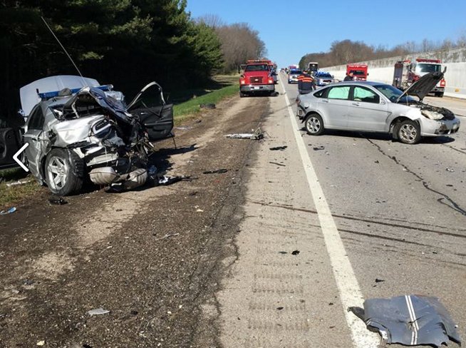 OSHP cruiser crushed in rear-end collision > General Discussion > AR15.COM