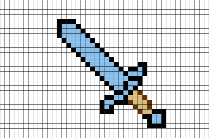 Minecraft Pixel Art Sword Template