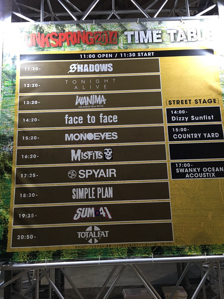 #PUNKSPRING [2016年4月3日(日)]:ツイ速まとめ