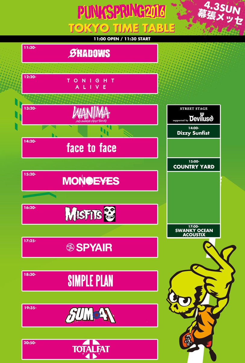 #PUNKSPRING [2016年4月3日(日)]:ツイ速まとめ