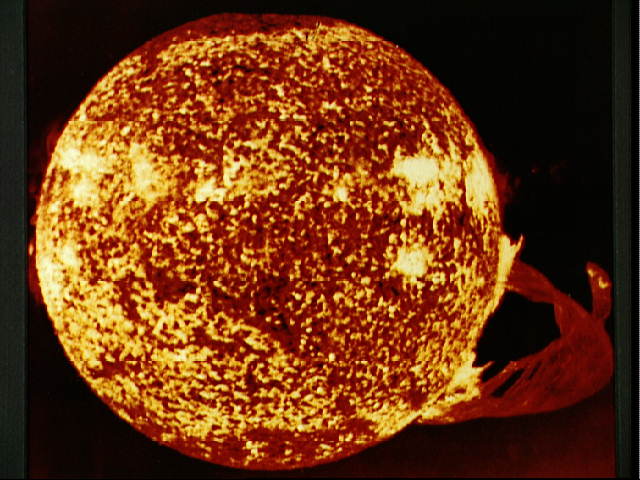 Sun captured by Skylab in 1973 throwing off one the largest eruptive ...