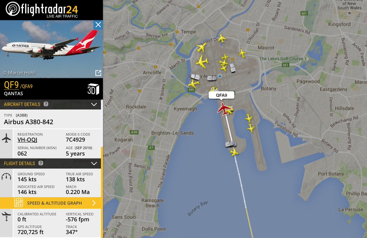 QF9 landed in Sydney and being followed by ARFF. Reason for diversion ...