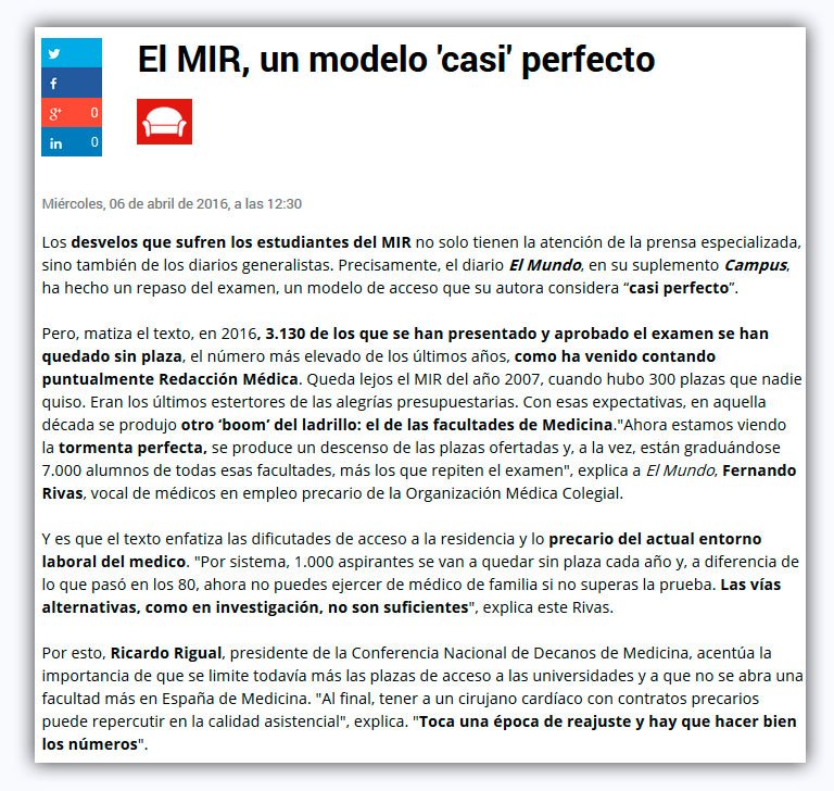 Hoy en nuestra Saladeespera El MIR, un modelo 'casi' perfecto ...