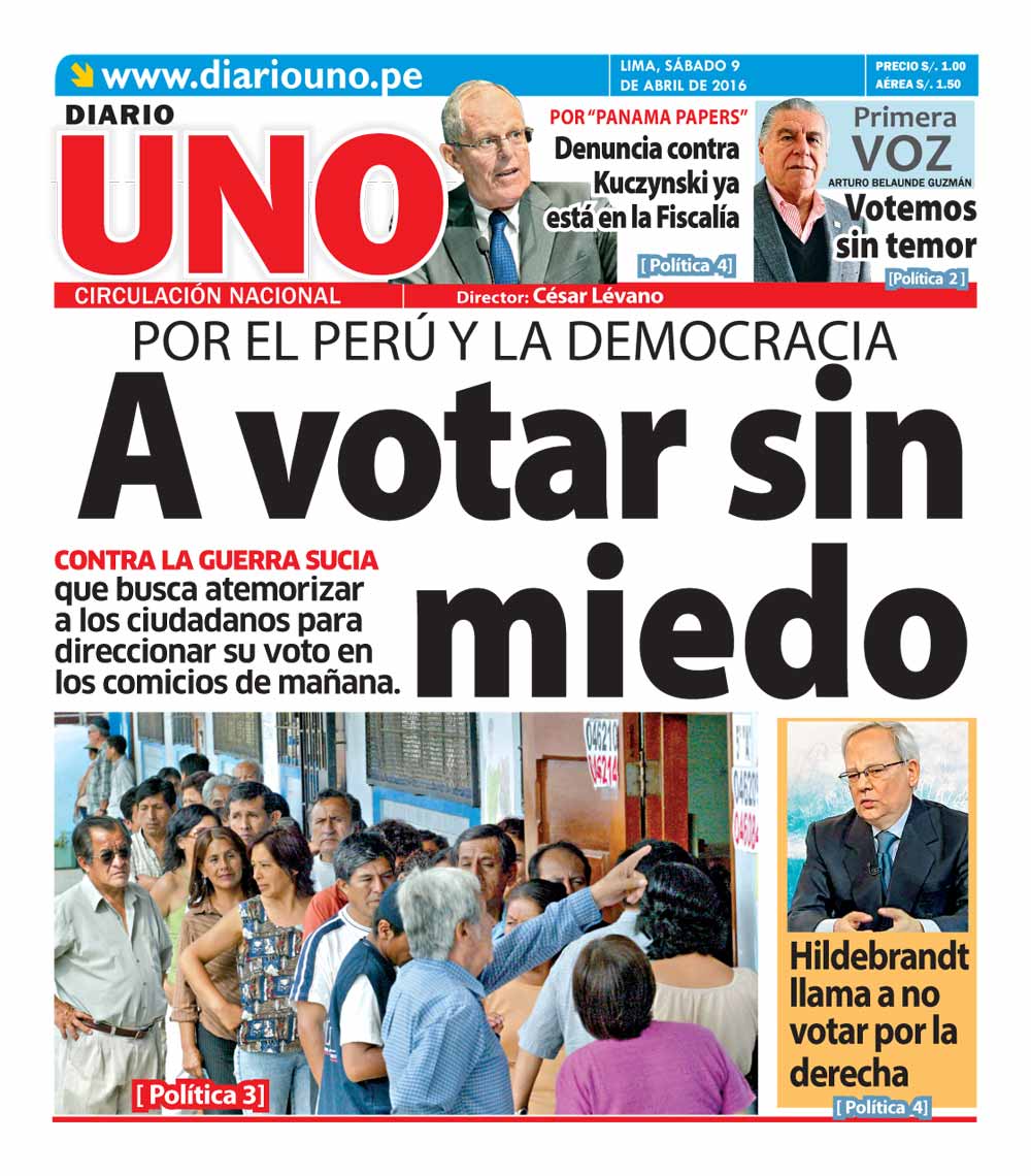 Aquí Ihidgiurii ya puede leer el Diario UNO - Lima Perú del 09 de Abril ...