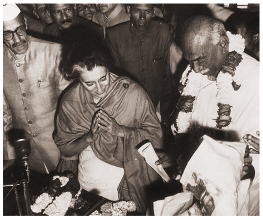 Smt. Indira Gandhi with K Kamaraj & GL Nanda after her election as ...