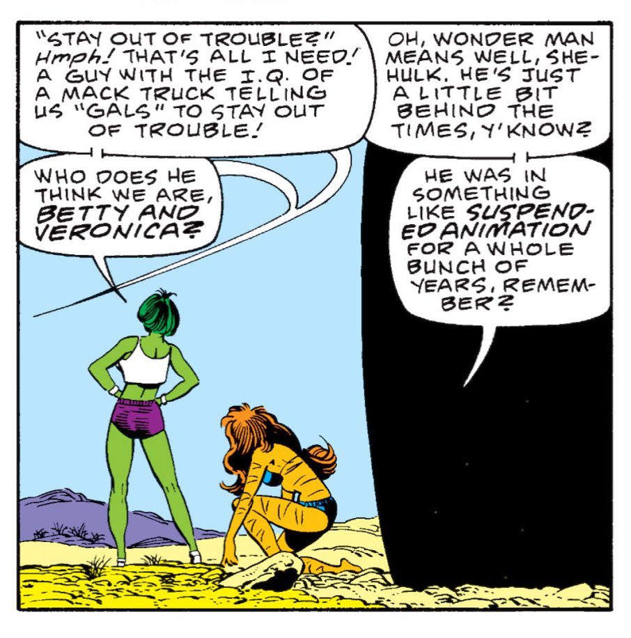 "She-Hulk and Tigra as Betty and Veronica" is a Marvel I would either ...