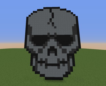 Skeleton Pixel Art Minecraft