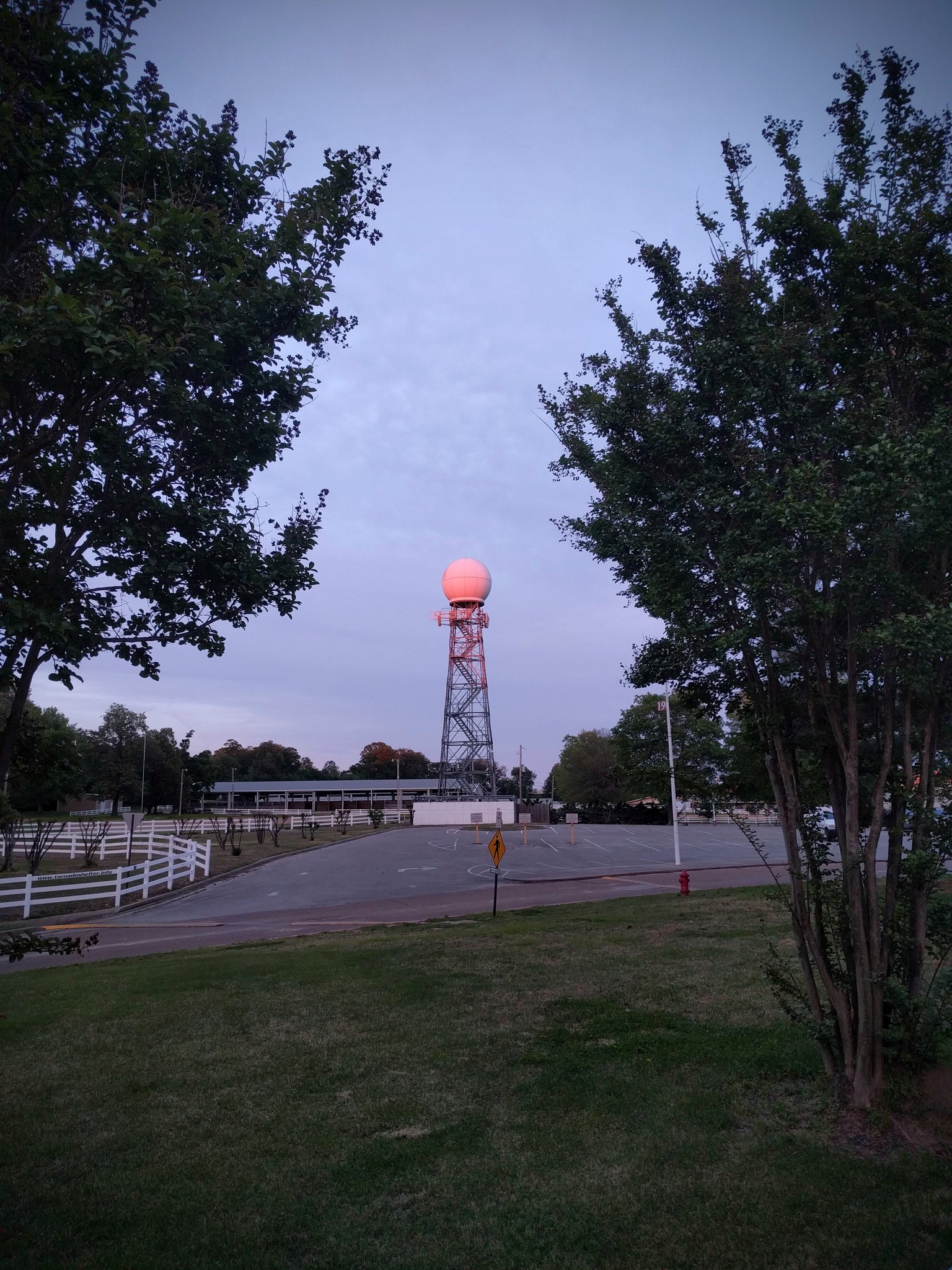 NWS Memphis on Twitter: "The old WSR-74 radar was just tall enough to catch some light from the ...