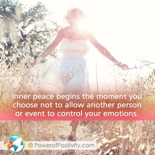 Inner peace begins the moment you choose not to allow another person or ...