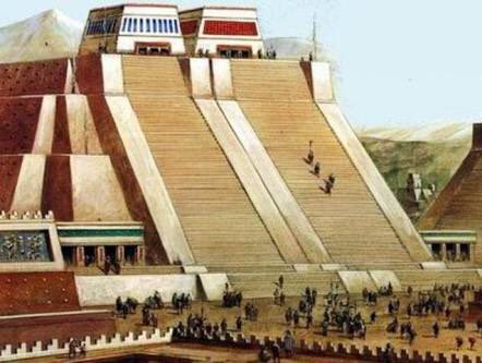 Fascinante ilustración de la grandeza mexica. templo mayor de ...
