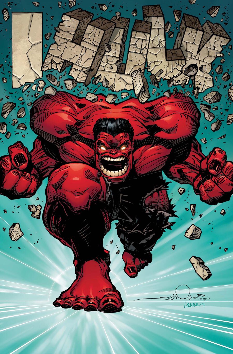Red Hulk Comic Art