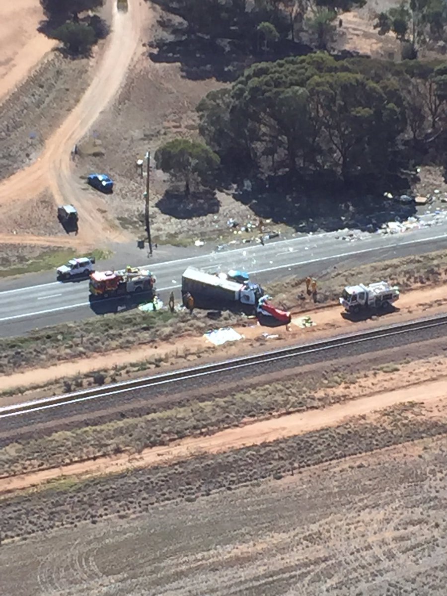 Scene of a horror smash on the Augusta Highway near Crystal Brook ...