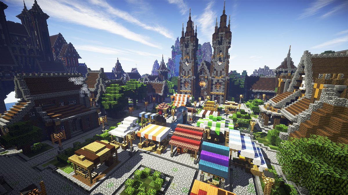 Minecraft Medieval Town Square