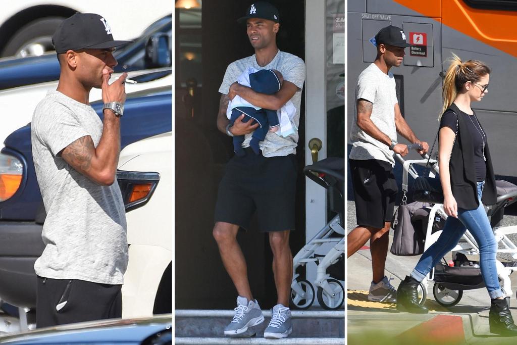 Ashley Cole cradles new baby son while out and about in LA | The Sun ...