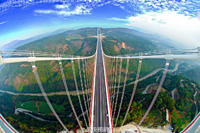 Longjiang Grand Bridge: 280m-high, 1196-long Longjiang Grand Bridge put ...