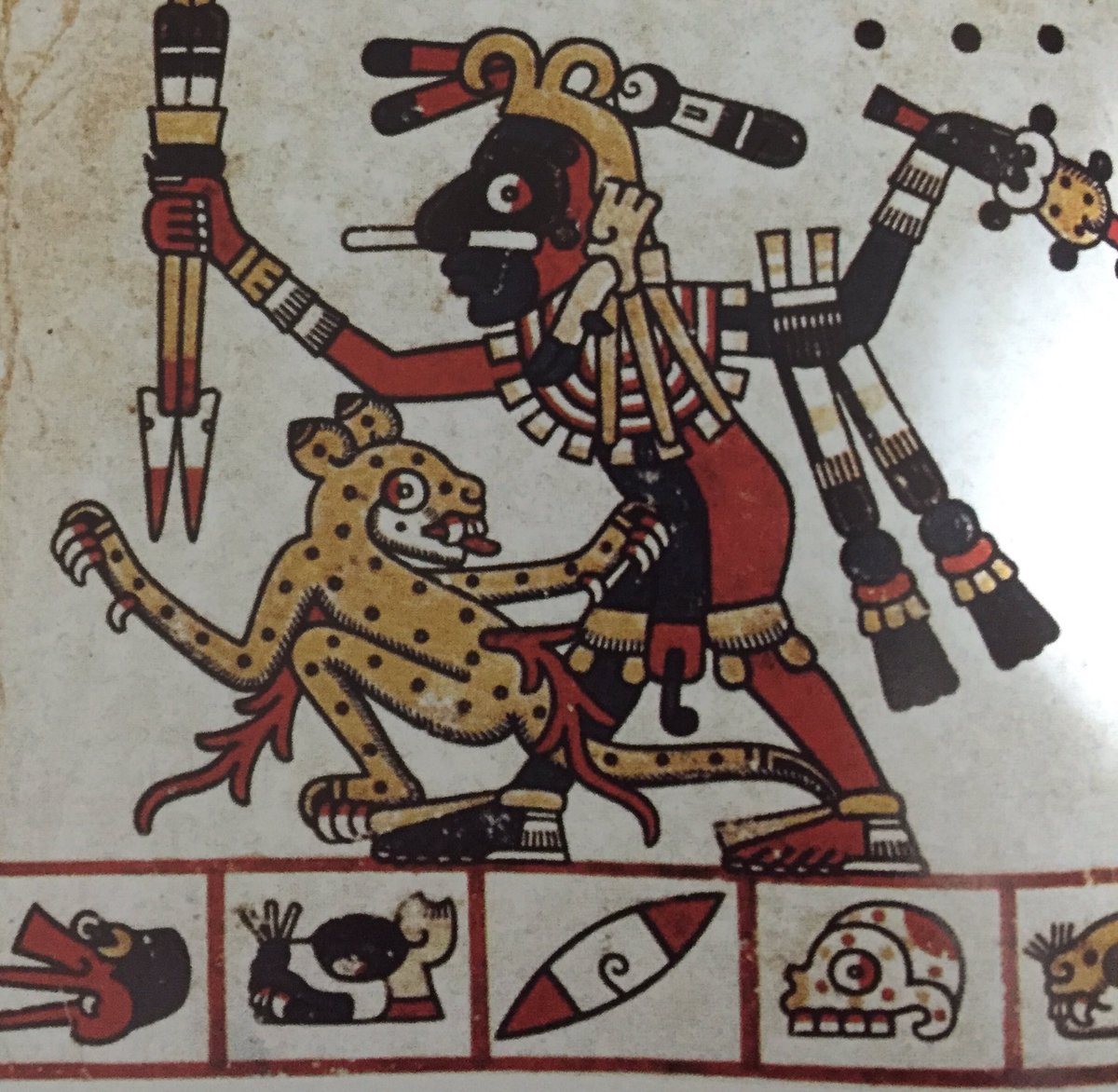 Mixcoatl flechando a un jaguar. codice fejervary-mayer ubicado en el ...
